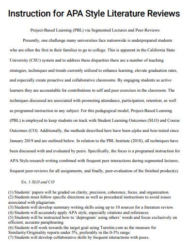 19 Apa Literature Review Examples To Download