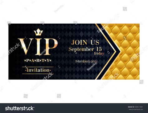 Vip 파티 프리미엄 초대장 포스터 플라이어흑백 스톡 벡터로열티 프리 599511941 Shutterstock