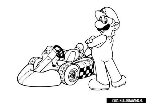 Kolorowanki Mario Kart Luigi Darmowe Kolorowanki Do Druku