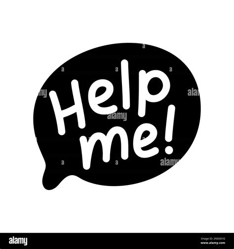 Help Me Speech Bubble Help Me Text With Exclamation Mark Vector