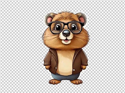Un Lindo Cerdo De Dibujos Animados Con Gafas Archivo PSD Premium