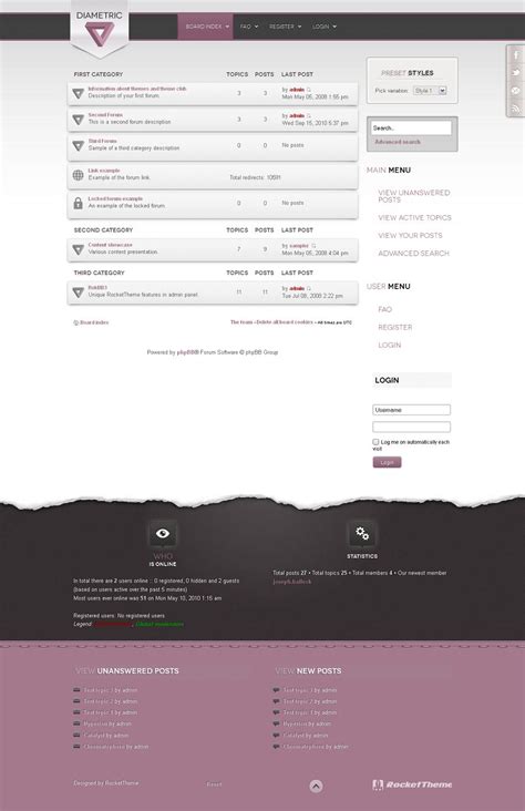 Diametric PhpBB3 Style Premium PhpBB3 Style From RocketTheme