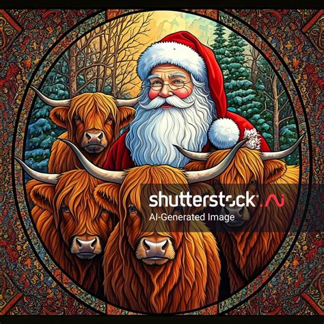 98 Thousand Highland Cow Stained Glass Pattern Royalty Free Images