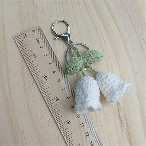 毛绒钩织铃兰花挂件手工编织毛线花朵钥匙扣包包挂饰钥匙链小配饰 阿里巴巴