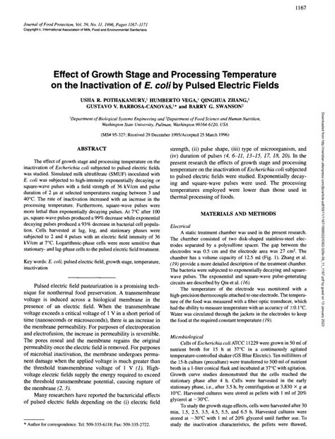Pdf Effect Of Growth Stage And Processing Temperature On The