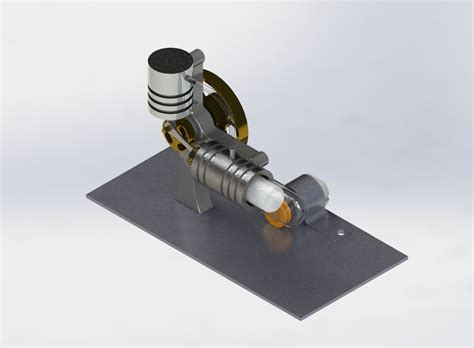 斯特林发动机solidworks 2018模型图纸下载 懒石网