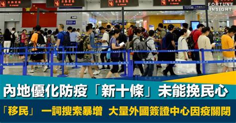 國民要「潤」了嗎？｜內地優化防疫「新十條」未能挽民心 「移民」 一詞搜索暴增 大量外國簽證中心因疫關閉 Fortune Insight