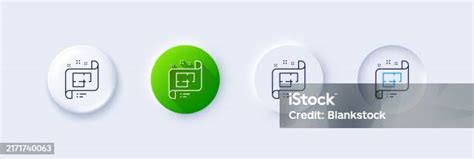 건축 계획 선 아이콘입니다 기술 프로젝트 서명 선 아이콘 벡터 3차원 형태에 대한 스톡 벡터 아트 및 기타 이미지 3차원 형태 건설 산업 건축 Istock