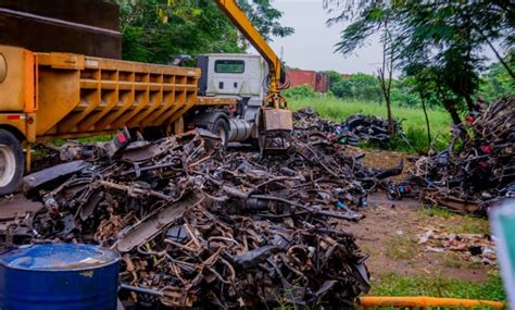Lagos State Government Crushes 1 500 Motorcycles In Ongoing Okada Ban