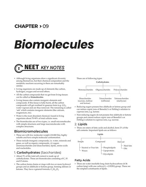 SOLUTION Biomolecules NOTES AND MCQ Studypool