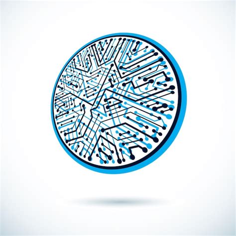 Esquema Redondo Cibernético Futurista Ilustración De Placa Base
