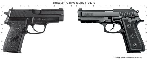 Sig Sauer P228 Vs Taurus Pt917 C Size Comparison Handgun Hero