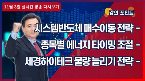 이승조의 주식투자 세경하이테크 물량 늘리기 전략 2021년 11월 3일 Youtube