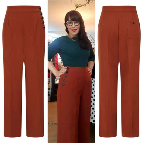 Ginger Swing Trousers In Conker Brown Frocks In Swing Time