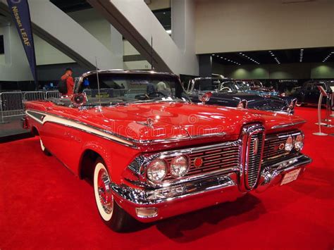 Red Classic Muscle Car On Display Editorial Stock Image Image Of