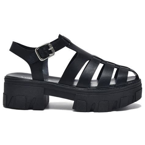 Sandália Feminina Aranha Tratorada Preto Via Marte 22 18501 01 Compre