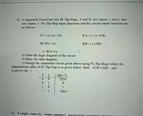 solved 4 a sequential circuit has two jk flip flops a and