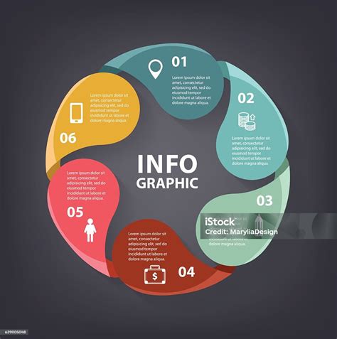Infografis Loop Warnawarni Vektor Templat Untuk Diagram Grafik