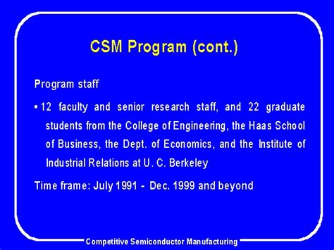 Csm Program Cont