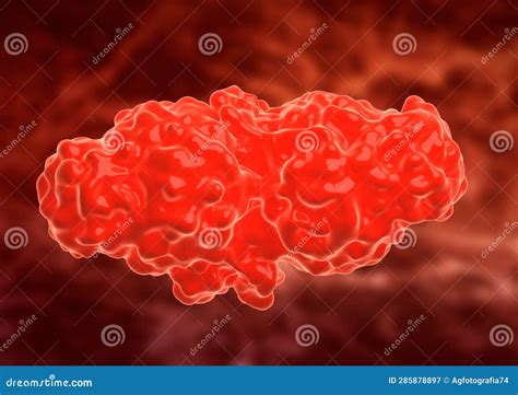 Grouping Of Blood Cells Forming A Clot Covered By A Protein Called Fibrin Stock Illustration