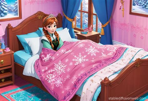 Princess Anna In Bed With Winter Blanket Stable Diffusion Online