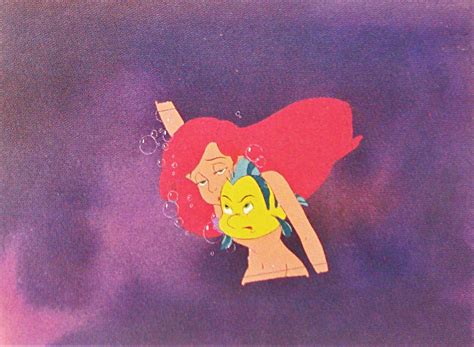 Walt Disney Production Cels Princess Ariel And Flounder Walt Disney Characters Photo 32267794