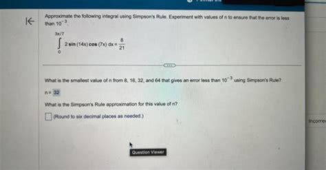 solved approximate the following integral using simpson s