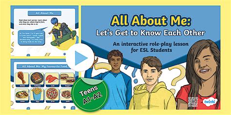 Esl All About Me Lets Get To Know Each Other Teens A1 A2