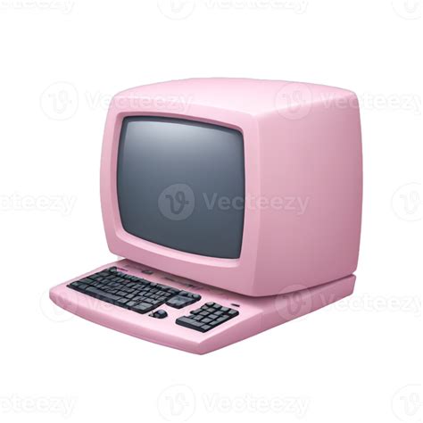 A Pink Computer With A Keyboard And Mouse 52348841 Png