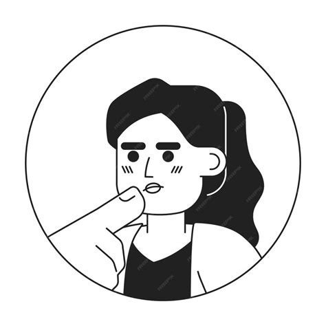 을 ⁇ 는 일본 소녀 검은색과 ⁇ 색 2d ⁇ 터 아바타 일러스트레이션 파란 머리카락 아시아 여성 생각 어려운 윤 ⁇ 만화 캐릭터 얼굴 고립 선택 손 제스처 평평한 초상화