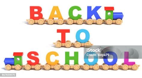 나무 장난감 기차 철도 자동차 3d 렌더링으로 다시 학교에 편지와 함께 3차원 형태에 대한 스톡 사진 및 기타 이미지 3차원 형태 고등학교 이하 공부 Istock