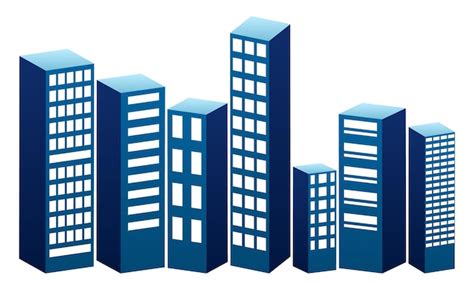 Colección De Edificios Altos Isométricos Vector Premium