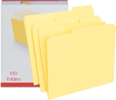 Amazon 1InTheOffice Carpeta de archivo amarilla tamaño carta
