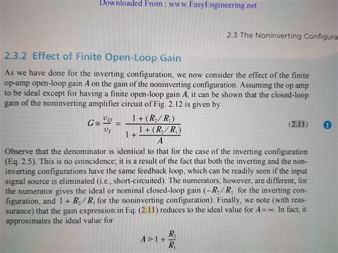 Solved 23 The Noninverting Confi Effect Of Finite Open Loop