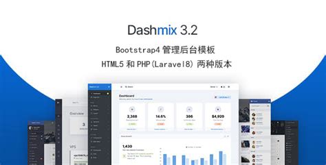Laravel8和bootstrap管理后台模板ui框架 Dashmix