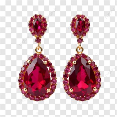 뷰티 열정과 사치를 나타내는 금 악센트가있는 우아한 루비 보석 이어링 아름다움을 나타내는 금 악센트가있는 우아한 루비 보석