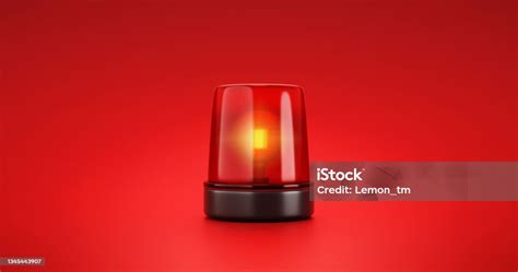 빨간 비상 사이렌 긴급 경보 및 보안 경찰 주의 등 신호 또는 비콘 플래시 구급차 구조 경보 표지판 교통 빛나는 전구 사고로 자동차 경고 배경에 3d 렌더 알람에 대한 스톡