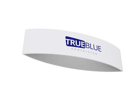 Custom Narrow Oval Shape Hanging Sign Design Trueblue Exhibits