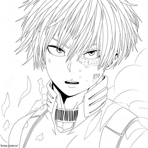 Angry Todoroki Coloring Page