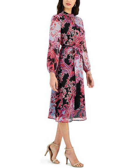 Tahari Asl Womens Printed Fit And Flare Dress Macys