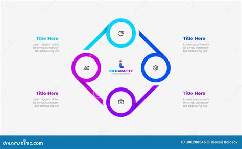 Square Diagram Divided Into 4 Options Or Steps Cycle Infographic Template Cartoon Vector