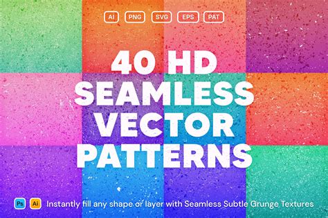 40 Seamless Vector Grunge Patterns Graphic Patterns ~ Creative Market