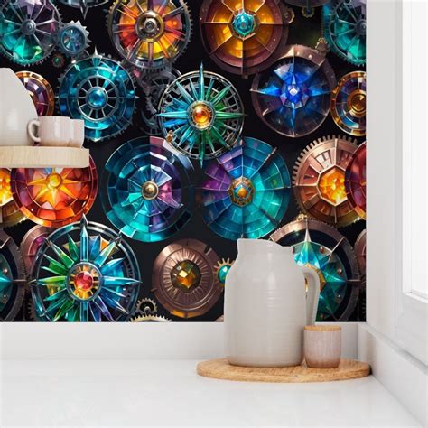 Steampunk Compass Wind Rose Wallpaper Spoonflower