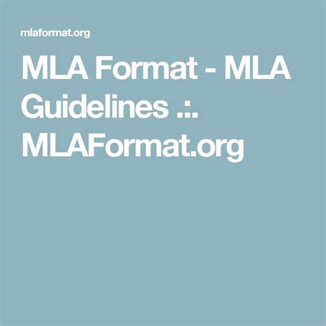 MLA Format Guidelines For Research Papers