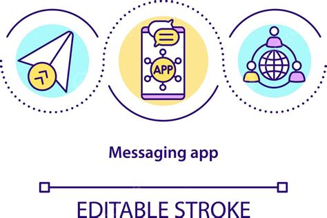 messaging app concept icon application art mobile vector application