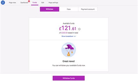 How Do I Withdraw Funds From My Page Justgiving Help