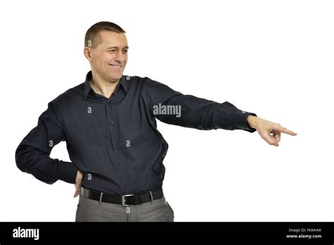 Attractive Man Pointing Stock Photo Alamy