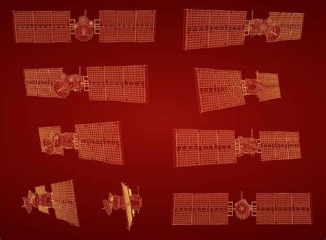 Premium Vector Vector Set Communications Satellite Of Nearearth Orbit