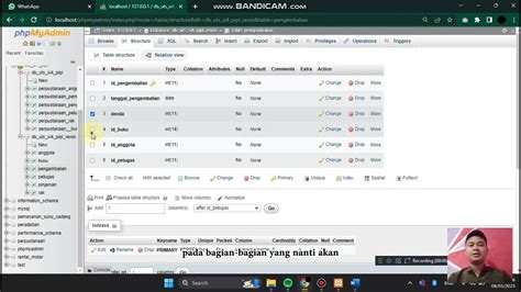 Membuat Database Perepustakaan Pada Phpmyadmin Youtube