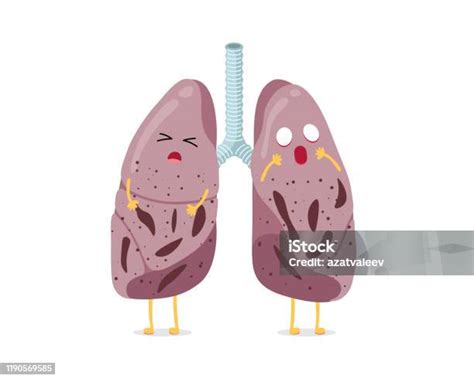 ป่วยไม่แข็งแรงการ์ตูนปอดตัวละครโรคไวรัสวัณโรค ระบบทางเดินหายใจของมนุษย์ภายในอวัยวะ Tubercle